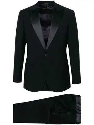 Giorgio Armani Contrast Wool Single-breasted Suit - Blue