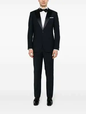 Giorgio Armani Contrast Wool Single-breasted Suit - Blue