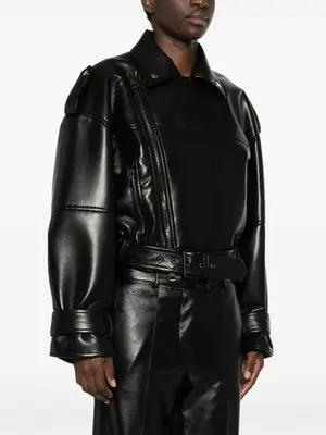 Andamane The Attico Nova Cropped Faux Leather Jacket