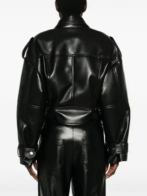 Andamane The Attico Nova Cropped Faux Leather Jacket