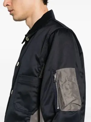 Sacai Spread-collar Panelled Shirt Jacket