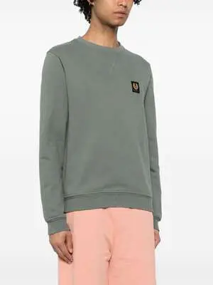 Belstaff Logo-patch Cotton Sweatshirt - Green