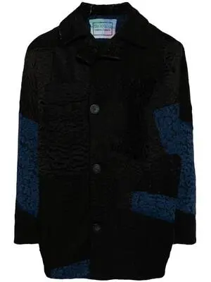 By Walid Patchwork Single-breasted Coat