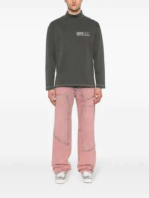 ERL Logo-print Turtleneck T-shirt - Grey