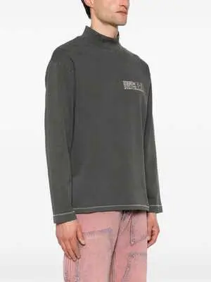 ERL Logo-print Turtleneck T-shirt - Grey