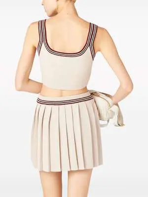 Miu Miu Stripe-trim Cashmere Cropped Top