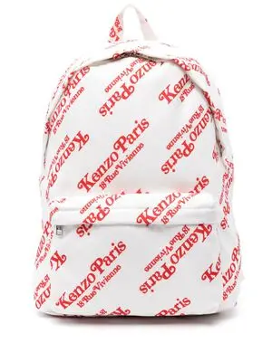 Kenzo Gram Canvas Backpack - White