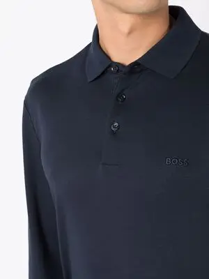 BOSS Long-sleeved Polo Shirt - Blue