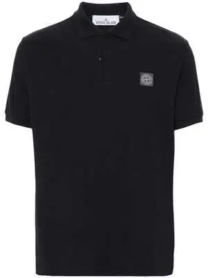 Stone Island Compass-appliqué Polo Shirt - Blue