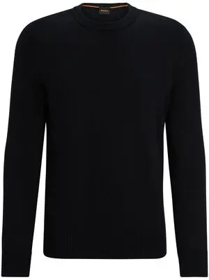 BOSS Logo-embroidered Ribbed Jumper