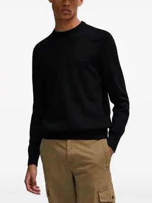 BOSS Logo-embroidered Ribbed Jumper