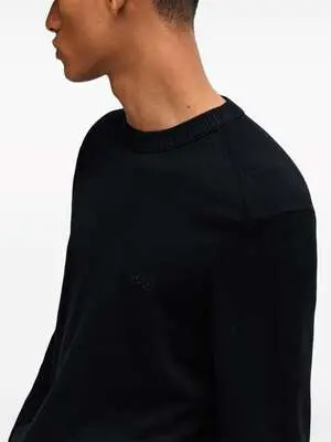 BOSS Logo-embroidered Ribbed Jumper