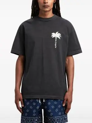 Palm Angels Palm Tree-print Cotton T-shirt - Grey