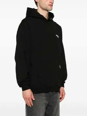 REPRESENT Logo-print Cotton Hoodie - Black