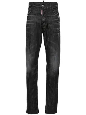 Dsquared2 642 Distressed Straight-leg Jeans - Grey
