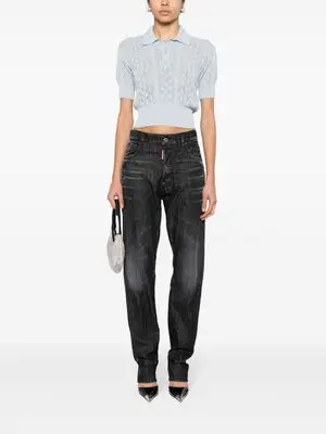 Dsquared2 642 Distressed Straight-leg Jeans - Grey