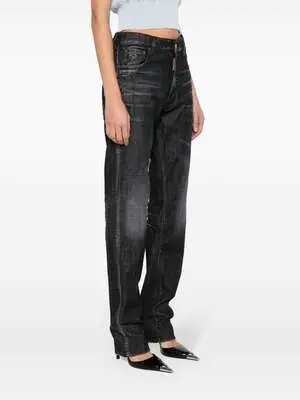 Dsquared2 642 Distressed Straight-leg Jeans - Grey