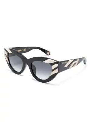 Roberto Cavalli 3d-detail Cat-eye Frame Sunglasses - Black