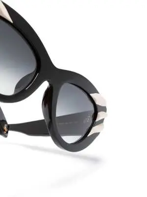 Roberto Cavalli 3d-detail Cat-eye Frame Sunglasses - Black