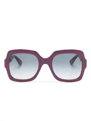 Gucci Oversized Logo-arm Sunglasses - Purple