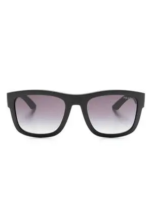 Prada Logo-Debossed Square Sunglasses Black