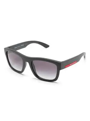 Prada Logo-debossed Square Sunglasses - Black