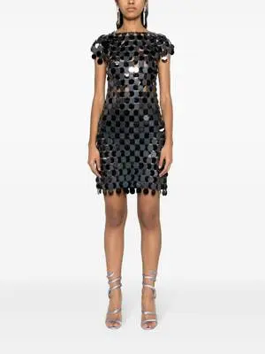 Rabanne Sequinned Chainmail Mini Dress - Black