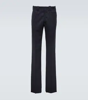 MAISON MARGIELA Herringbone Wool Straight Leg Trousers