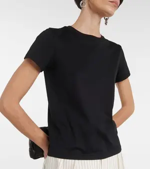 FRAME Baby Tee Cotton Jersey T-shirt - Black
