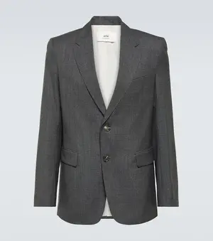 AMI Paris Virgin Wool Blazer - Grey