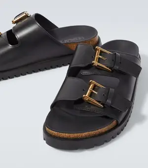 Versace Barocco Leather Slides