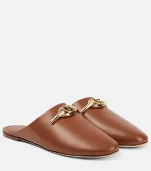 Women's Slip-On Mules with Gold-Toned Hardware