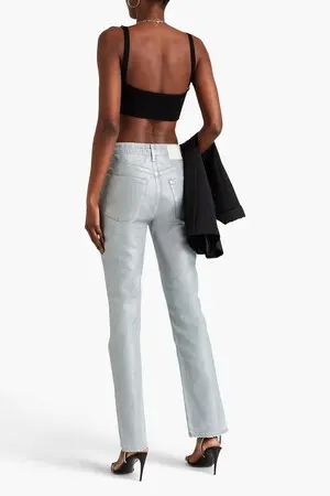 GRLFRND Harlow Coated Straight-leg Jeans