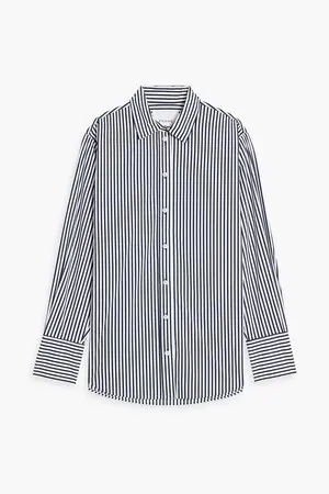 FRAME Striped Cotton-poplin Shirt