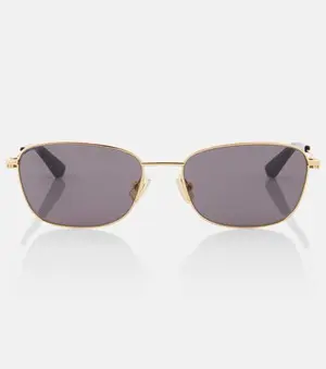Bottega Veneta Rectangular Sunglasses - Gold