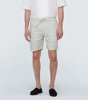 Frescobol Carioca Felipe Linen And Cotton Shorts - Grey