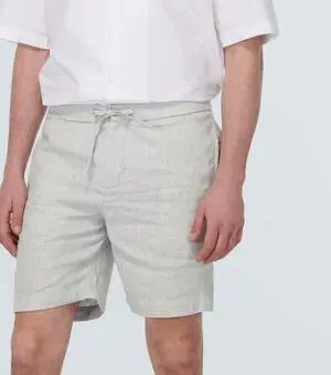 Frescobol Carioca Felipe Linen And Cotton Shorts - Grey