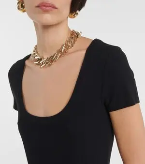 FRAME Ribbed Baby Tee Jersey Top