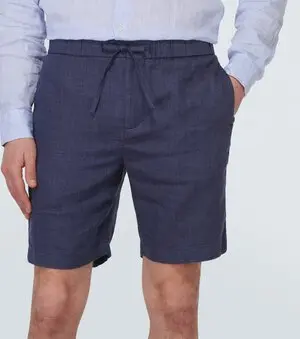 Frescobol Carioca Felipe Linen And Cotton Shorts - Blue