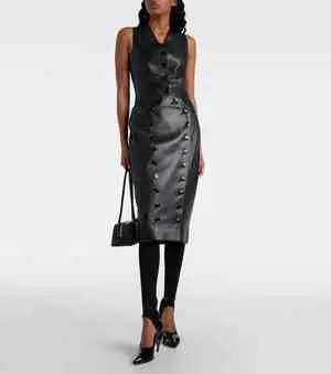 Alaïa Leather Midi Dress