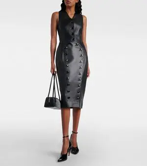 Alaïa Leather Midi Dress