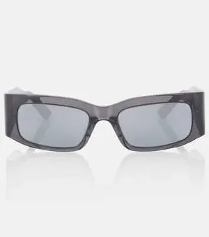 Balenciaga Logo Rectangle Sunglasses - Black