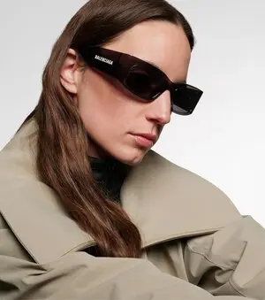 Balenciaga Logo Rectangle Sunglasses