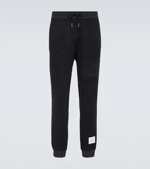 Thom Browne 4-bar Cotton And Silk Sweatpants - Black
