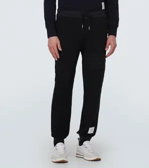 Thom Browne 4-bar Cotton And Silk Sweatpants - Black