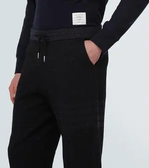 Thom Browne 4-bar Cotton And Silk Sweatpants - Black