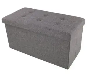 LAVISH HOME 30' Folding Storage Tufted Ottoman W/removable Bin