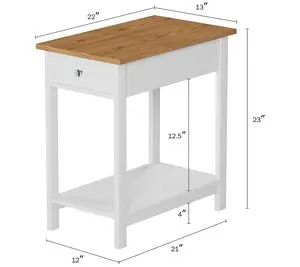 LAVISH HOME 2 Small Side Table With Drawer Nigh Stand