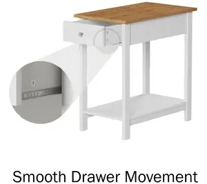 LAVISH HOME 2 Small Side Table With Drawer Nigh Stand