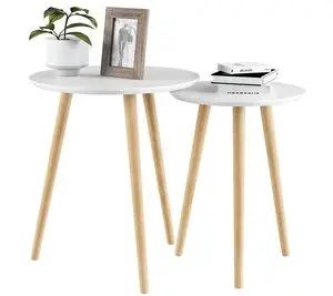 LAVISH HOME 2-piece Nesting End Tables Mid-cent Ury
